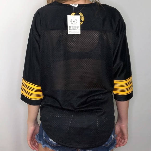 PINK Victoria's Secret | Tops | Pink Collegiate Army Jersey Shirt ...